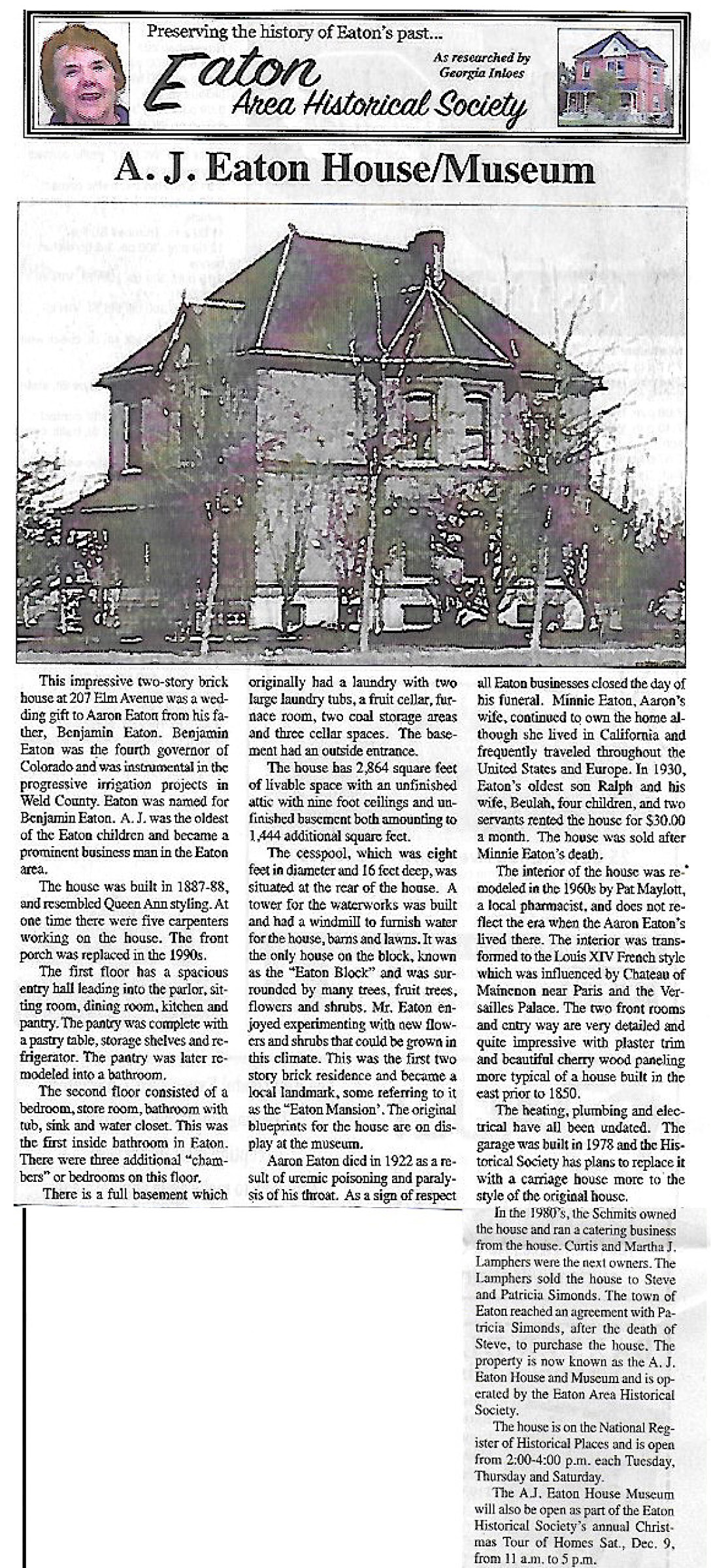 Eaton House Museum – Eaton Area Historical Society