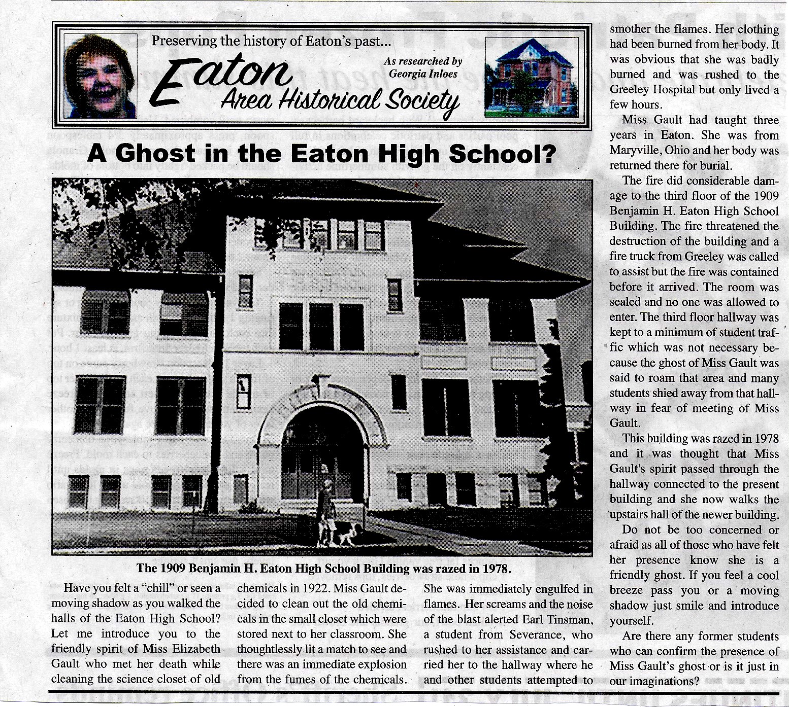 Has anyone seen Miss Gault? – Eaton Area Historical Society